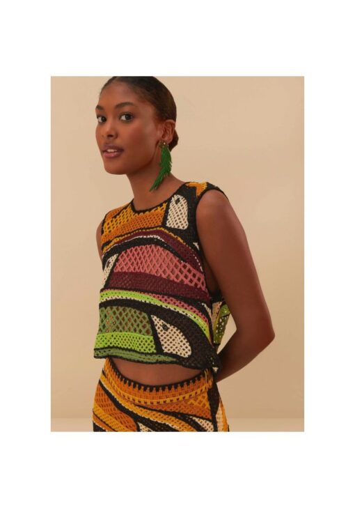 FARM RIO Πλεκτό αμάνικο τοπ Toucan Tree 331969 - Boutique Dil